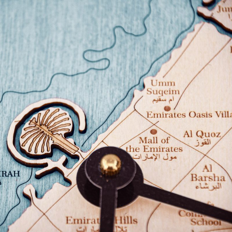 Dubai Nautical Map Clock - Sea and Soul Charts