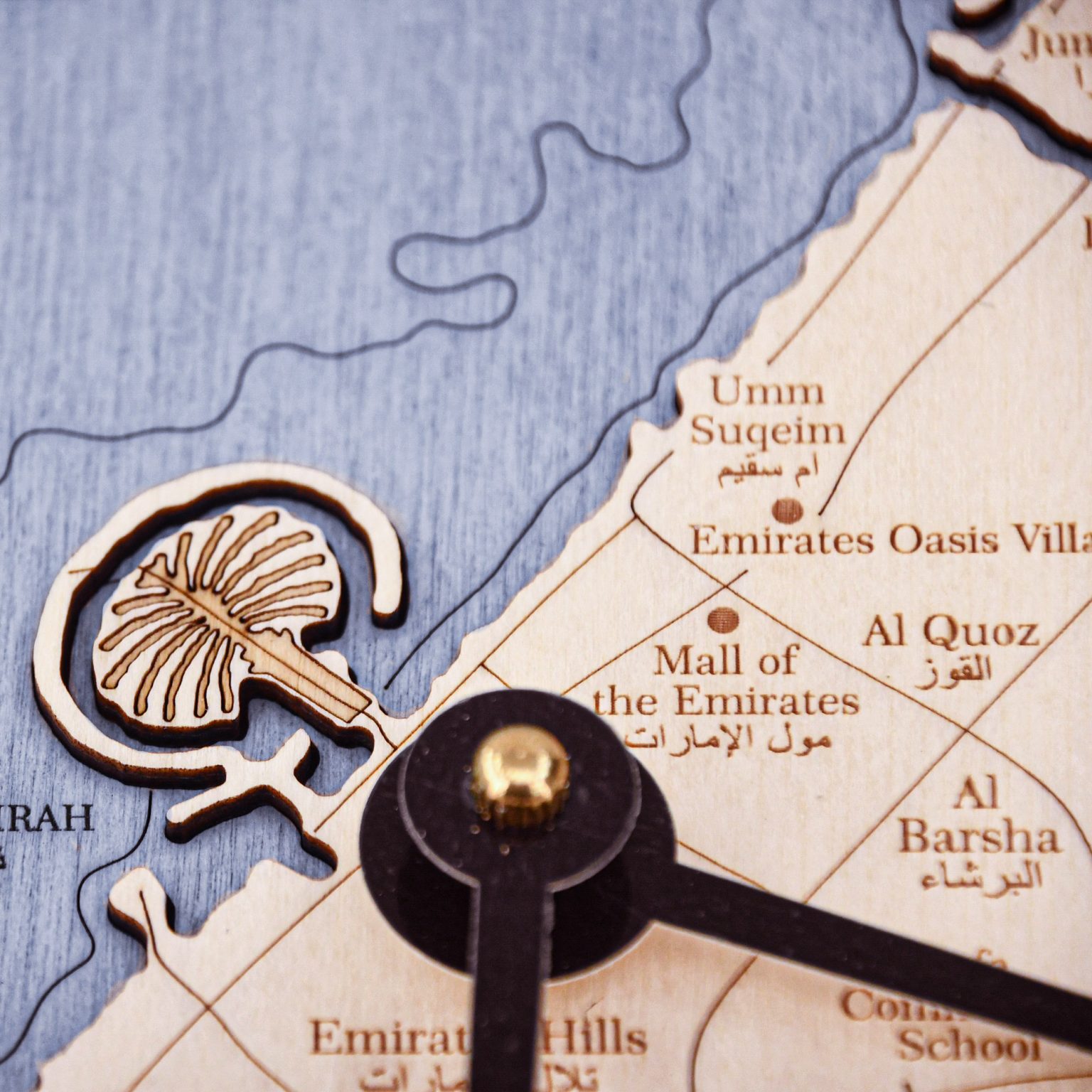 Dubai Nautical Map Clock - Sea and Soul Charts