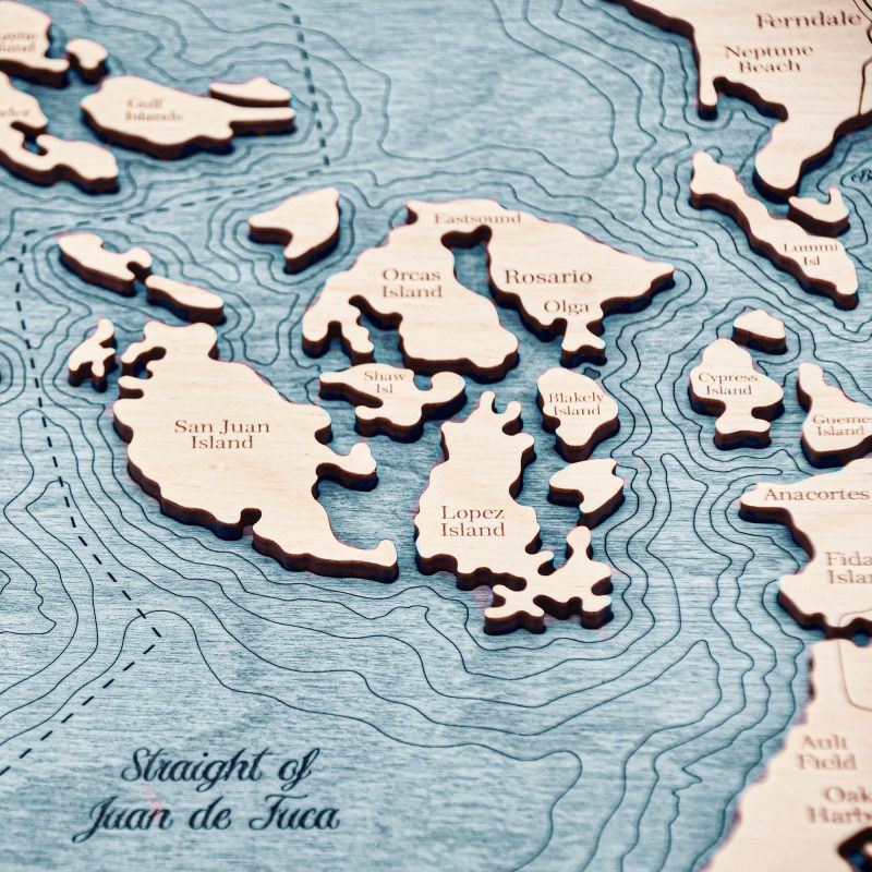 Salish Sea Nautical Map Clock - Sea and Soul Charts