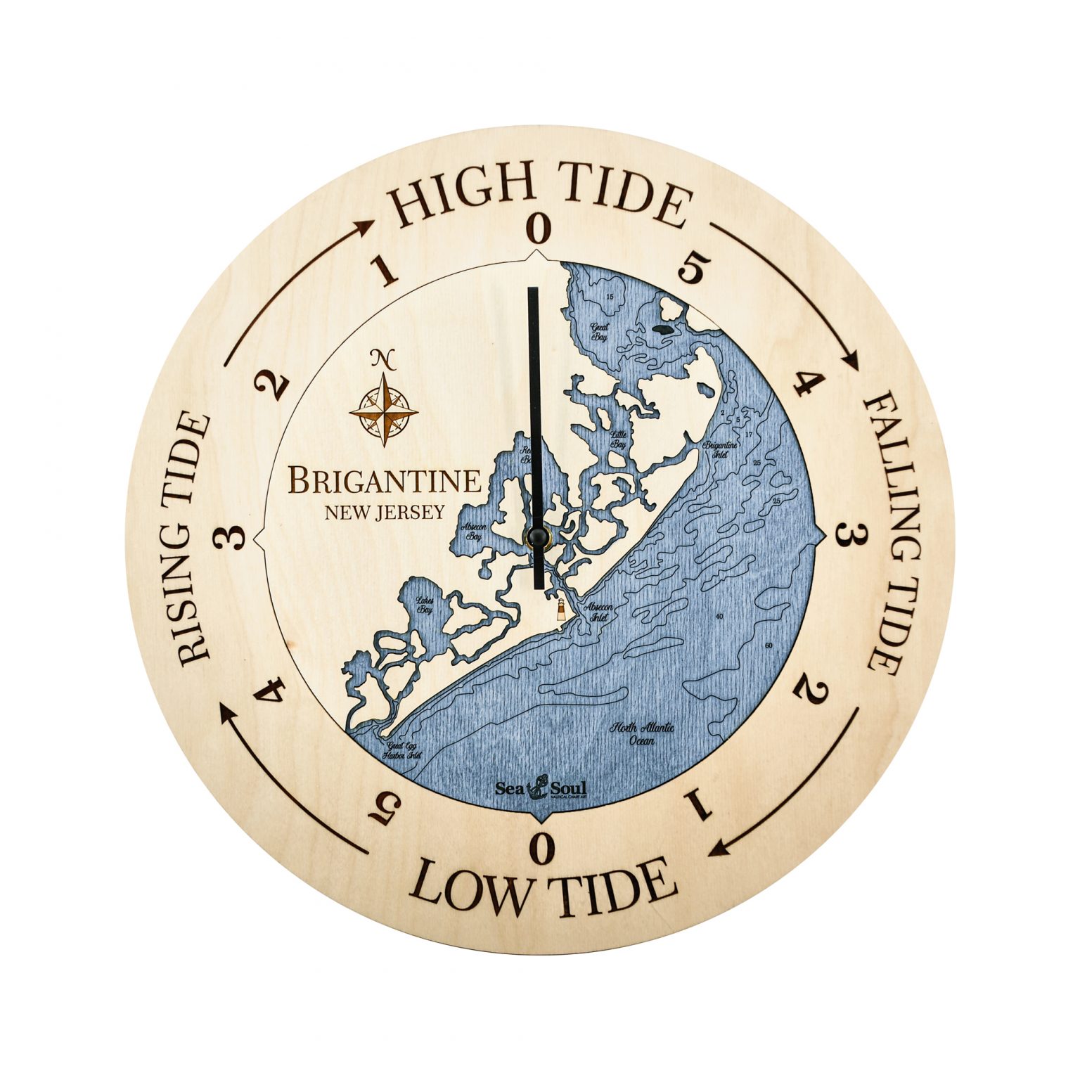 Brigantine New Jersey Tide Clock - Sea and Soul Charts