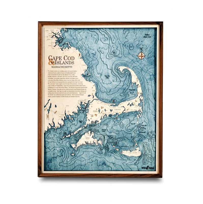 Cape Cod Nautical Map Wall Art - Sea and Soul Charts