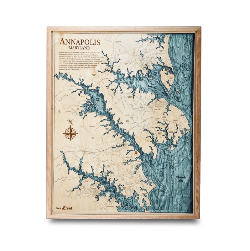 Annapolis Nautical Map Wall Art - Sea and Soul Charts