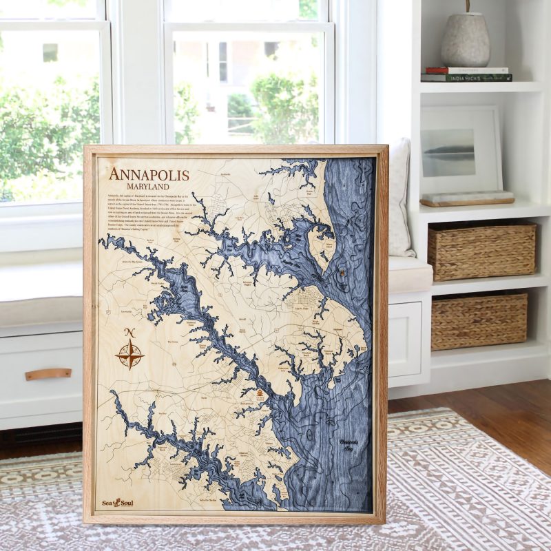 Annapolis Nautical Map Wall Art - Sea and Soul Charts