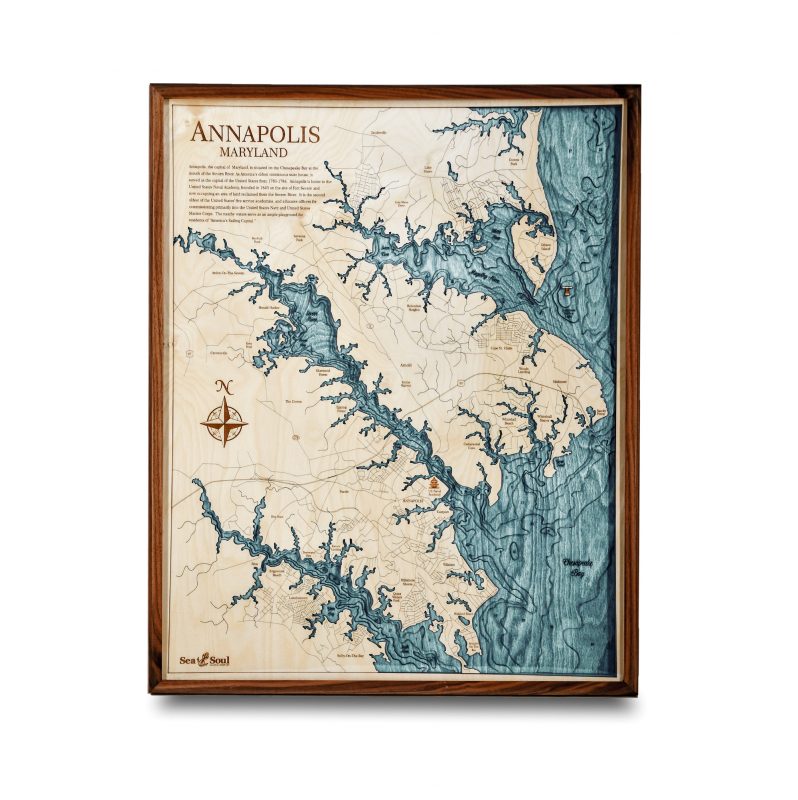Annapolis Nautical Map Wall Art - Sea and Soul Charts