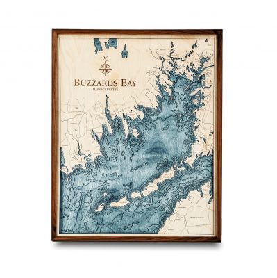 Buzzards Bay Nautical Map Wall Art - Sea and Soul Charts