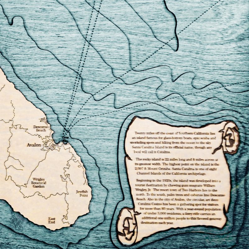 Catalina Island Nautical Map Wall Art - Sea and Soul Charts