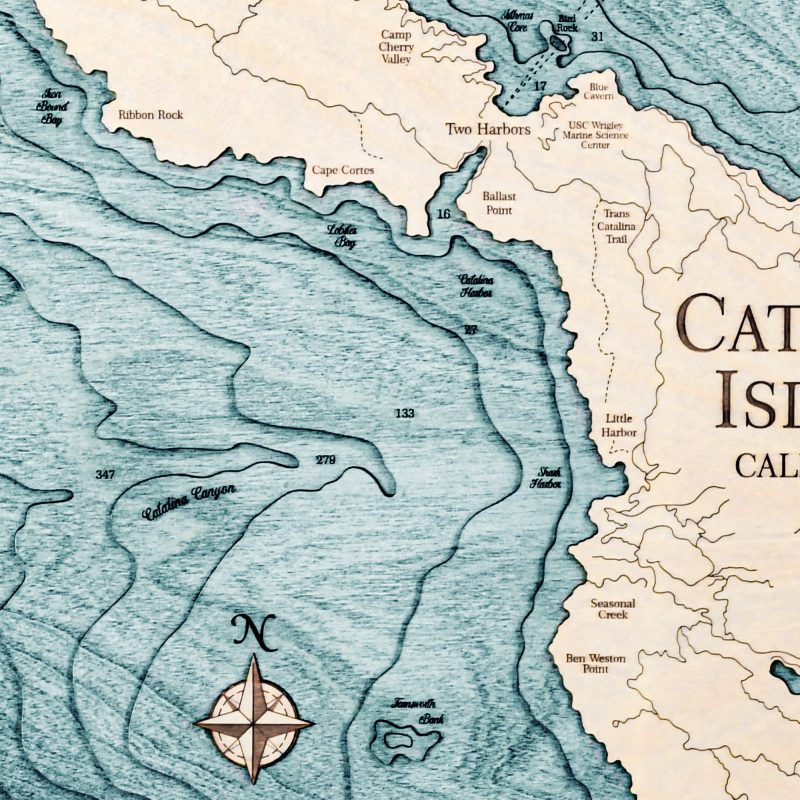 Catalina Island Nautical Map Wall Art - Sea and Soul Charts