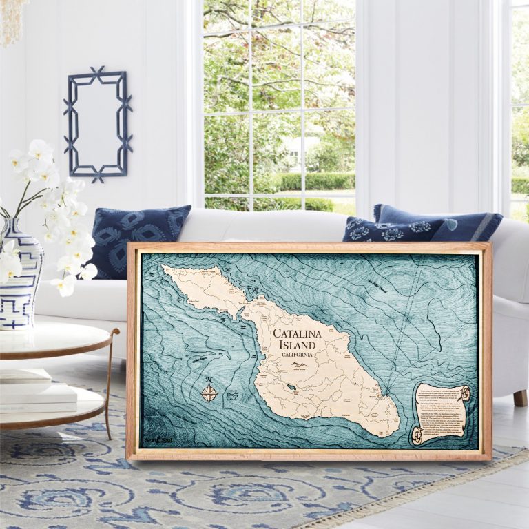 Catalina Island Nautical Map Wall Art - Sea and Soul Charts