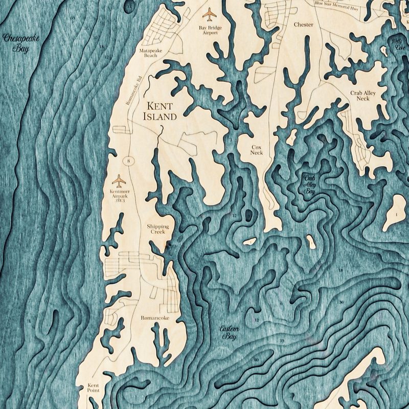 Eastern Shore Nautical Map Wall Art - Sea and Soul Charts