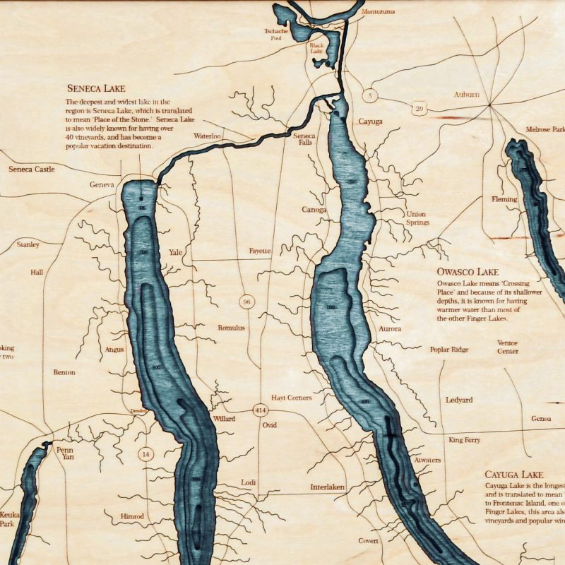 Finger Lakes Nautical Map Wall Art - Sea and Soul Charts