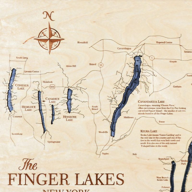 Finger Lakes Nautical Map Wall Art - Sea and Soul Charts