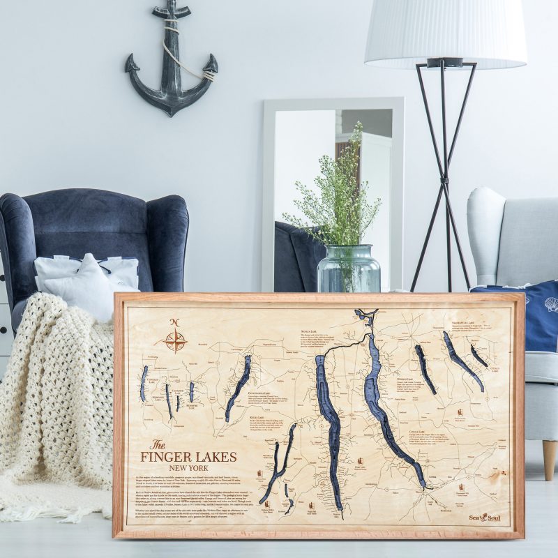 Finger Lakes Nautical Map Wall Art - Sea and Soul Charts