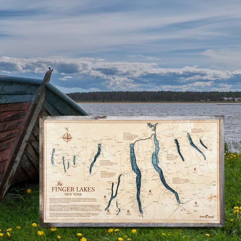 Finger Lakes Nautical Map Wall Art - Sea and Soul Charts