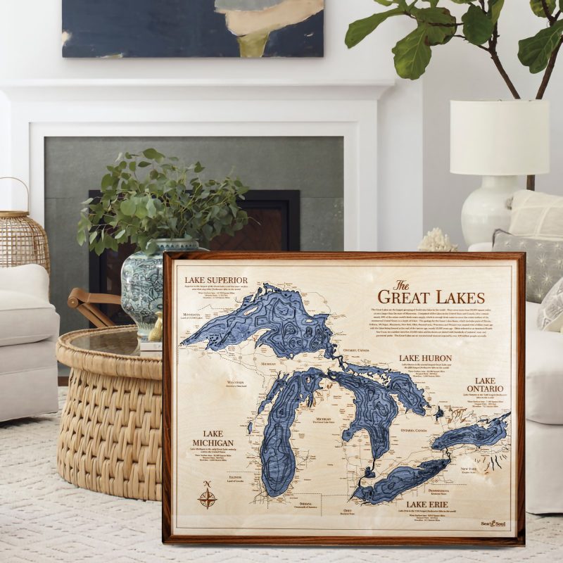 Great Lakes Nautical Map Wall Art - Sea and Soul Charts