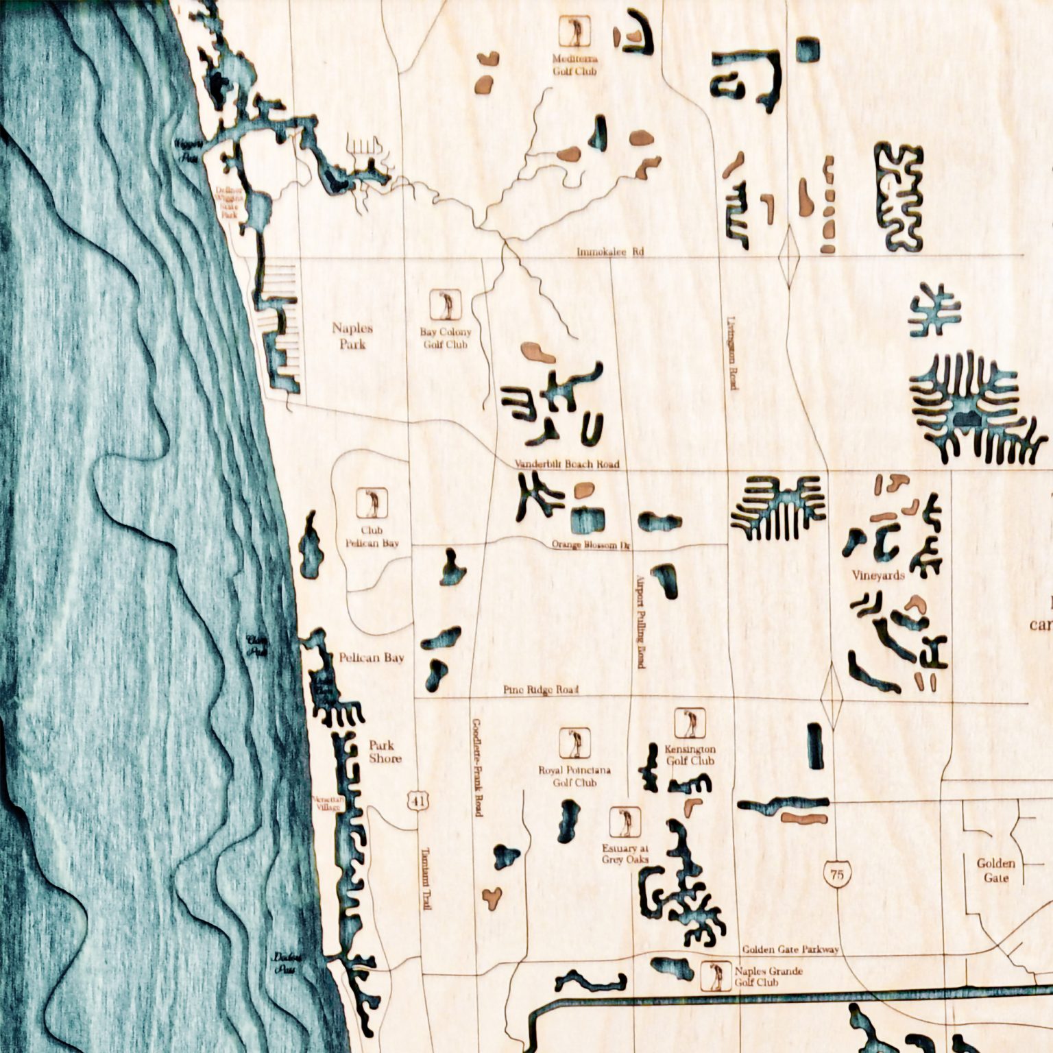 Naples Nautical Map Wall Art - Sea and Soul Charts