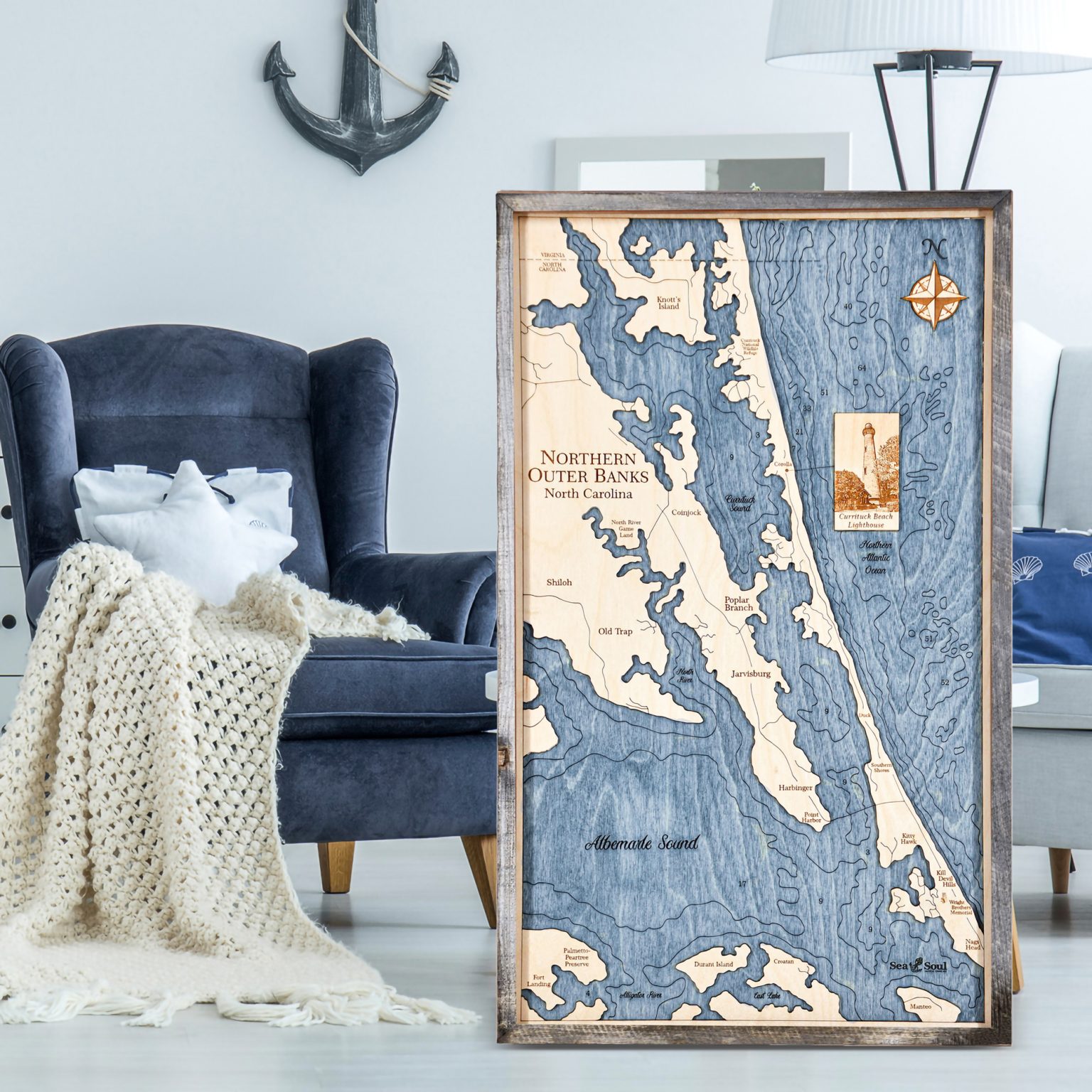 Northern Outer Banks Nautical Wall Art - Sea and Soul Charts