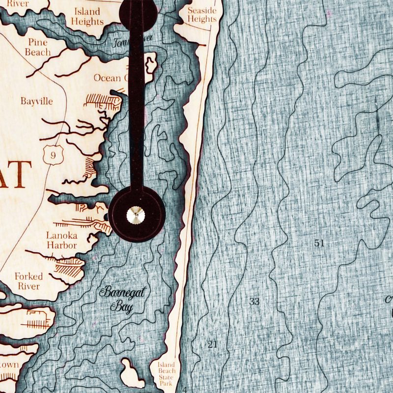 12" Barnegat Bay Nautical Map Clock - Sea and Soul Charts