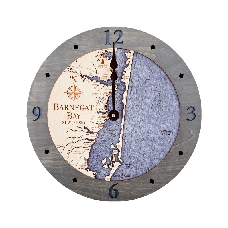 36" Barnegat Bay Nautical Map Clock - Sea and Soul Charts