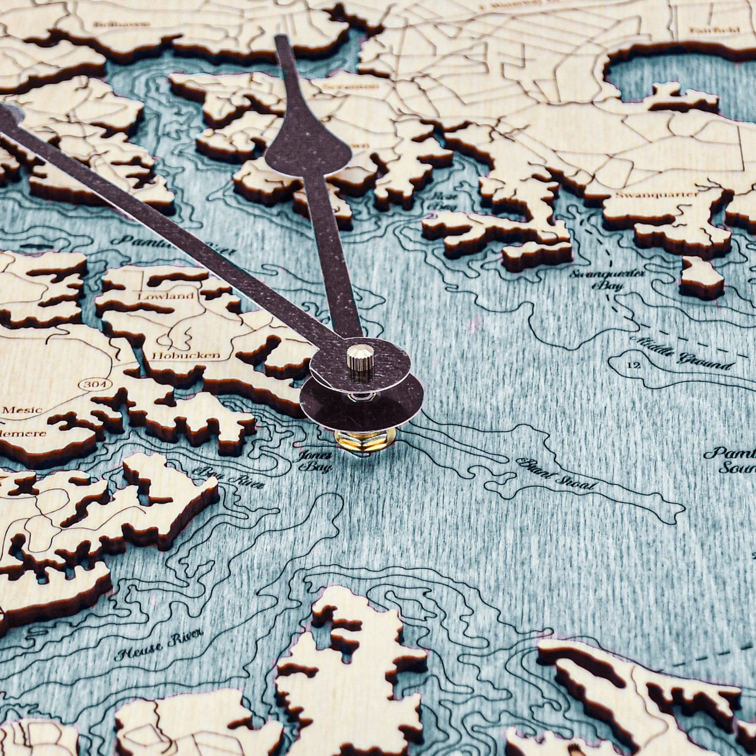 24" Bay River Nautical Map Clock - Sea and Soul Charts