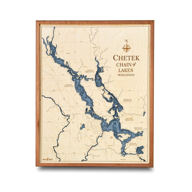 Chetek Chain Nautical Map Wall Art - Sea and Soul Charts