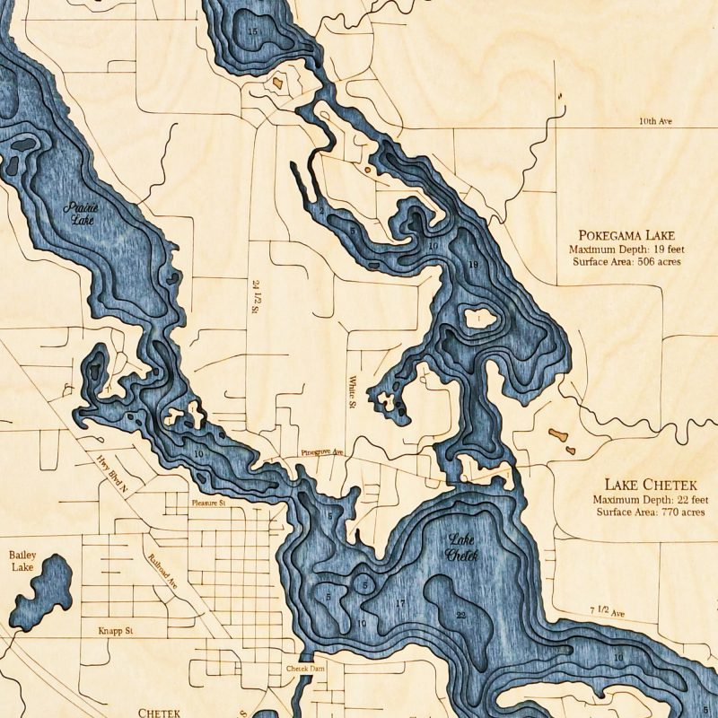 Chetek Chain Nautical Map Wall Art - Sea and Soul Charts