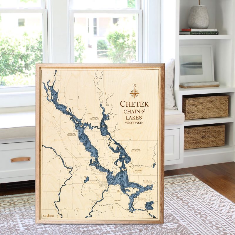 Chetek Chain Nautical Map Wall Art - Sea and Soul Charts