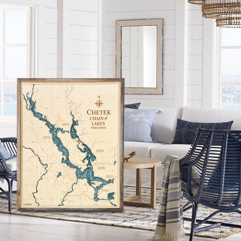 Chetek Chain Nautical Map Wall Art - Sea and Soul Charts