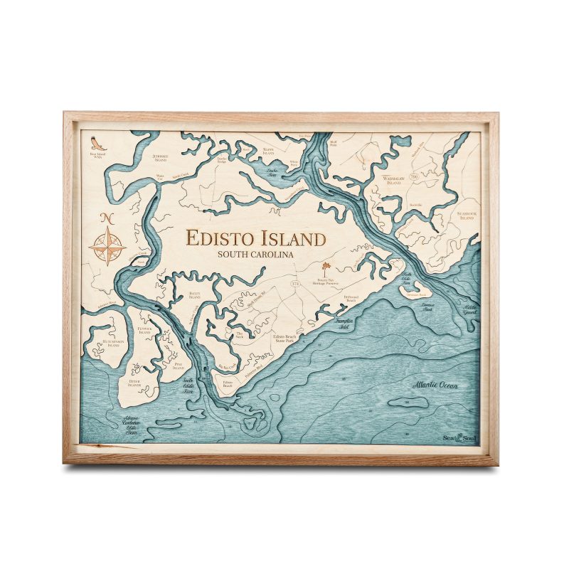 Edisto Island Nautical Map Wall Art - Sea and Soul Charts