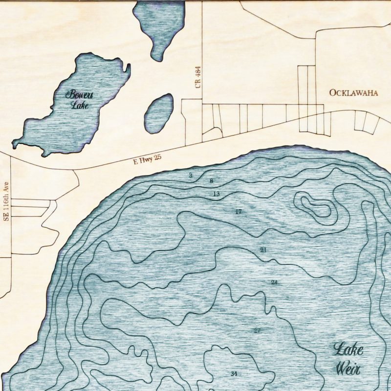 Lake Weir Nautical Map Wall Art - Sea and Soul Charts