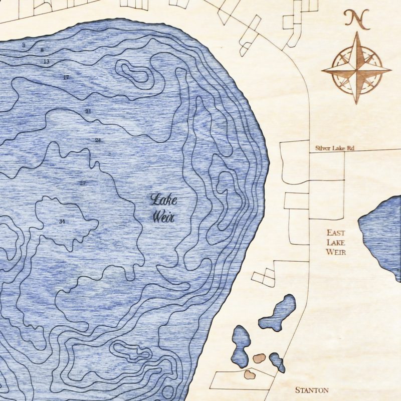 Lake Weir Nautical Map Wall Art - Sea and Soul Charts