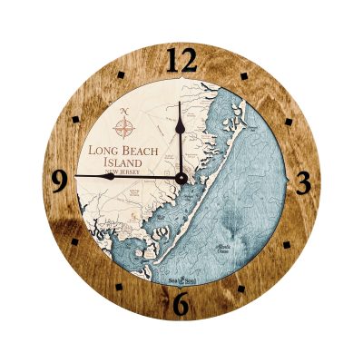 16" Long Beach Island Nautical Map Clock - Sea and Soul Charts