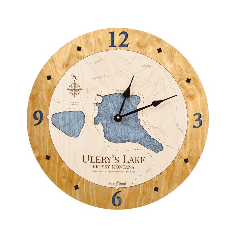 24" Ulery's Lake Nautical Map Clock - Sea and Soul Charts