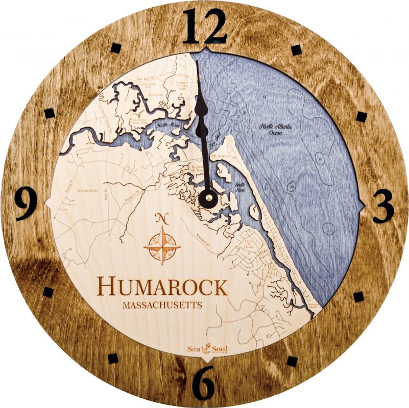 16" Humarock Nautical Map Clock - Sea and Soul Charts