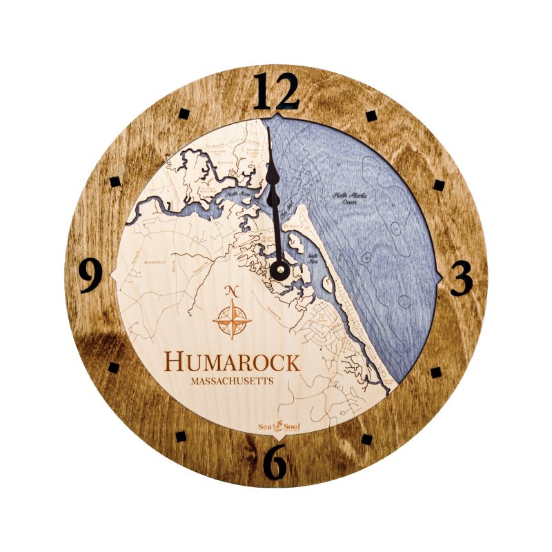 36" Humarock Nautical Map Clock - Sea and Soul Charts