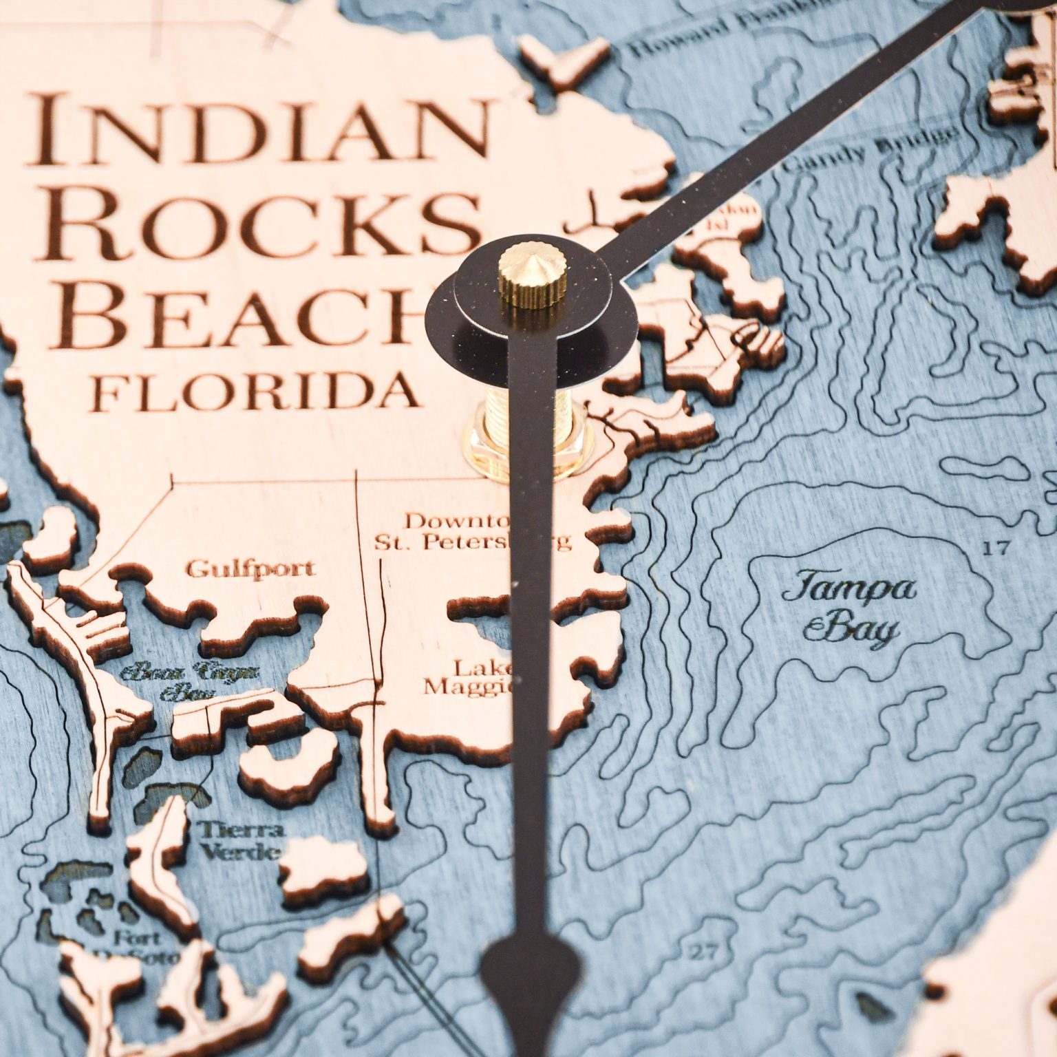 Indian Rocks Beach Nautical Map 36" Clock - Sea and Soul Charts