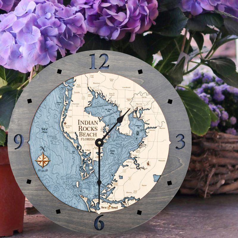 Indian Rocks Beach Nautical Map 36" Clock - Sea and Soul Charts