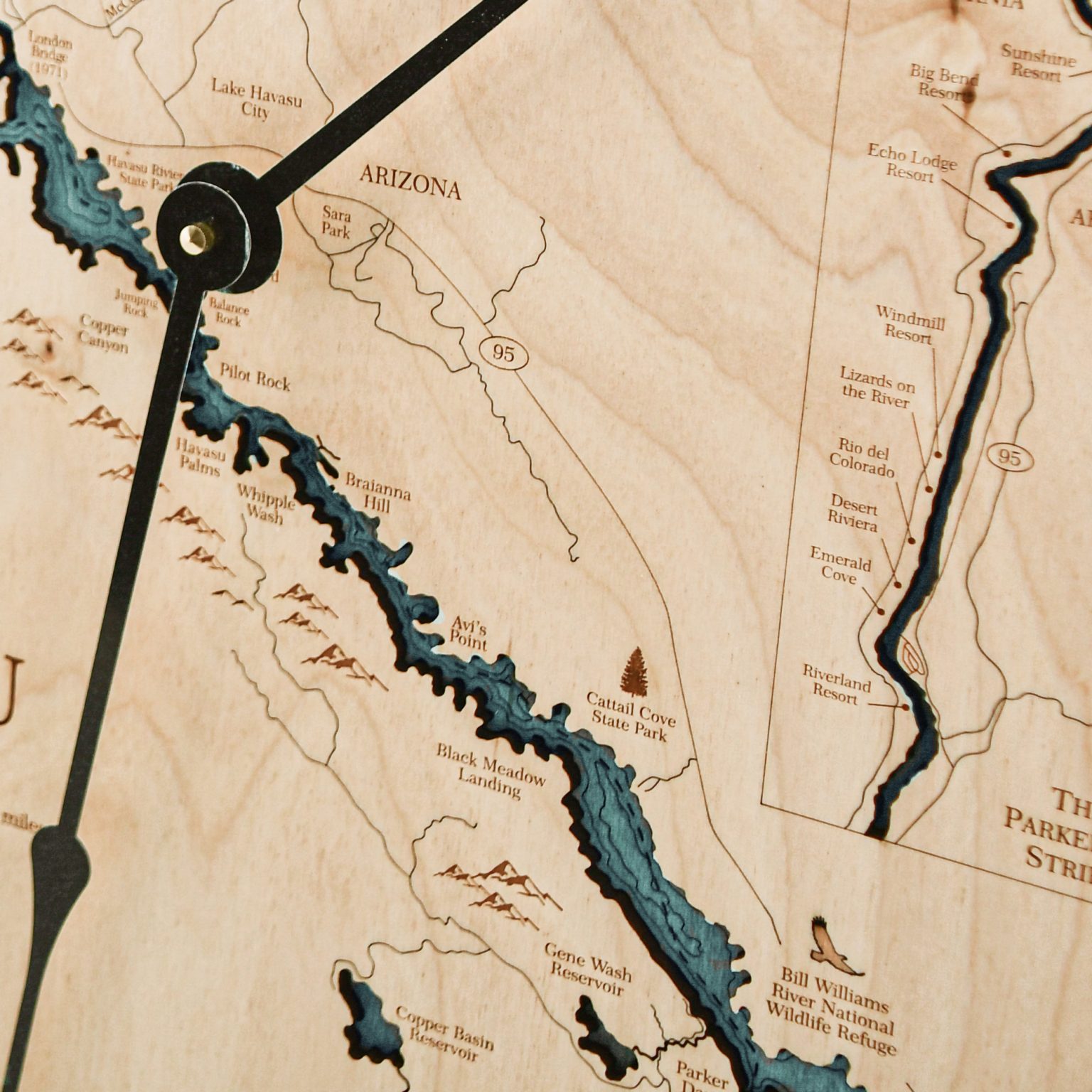24" Lake Havasu Nautical Map Clock - Sea and Soul Charts