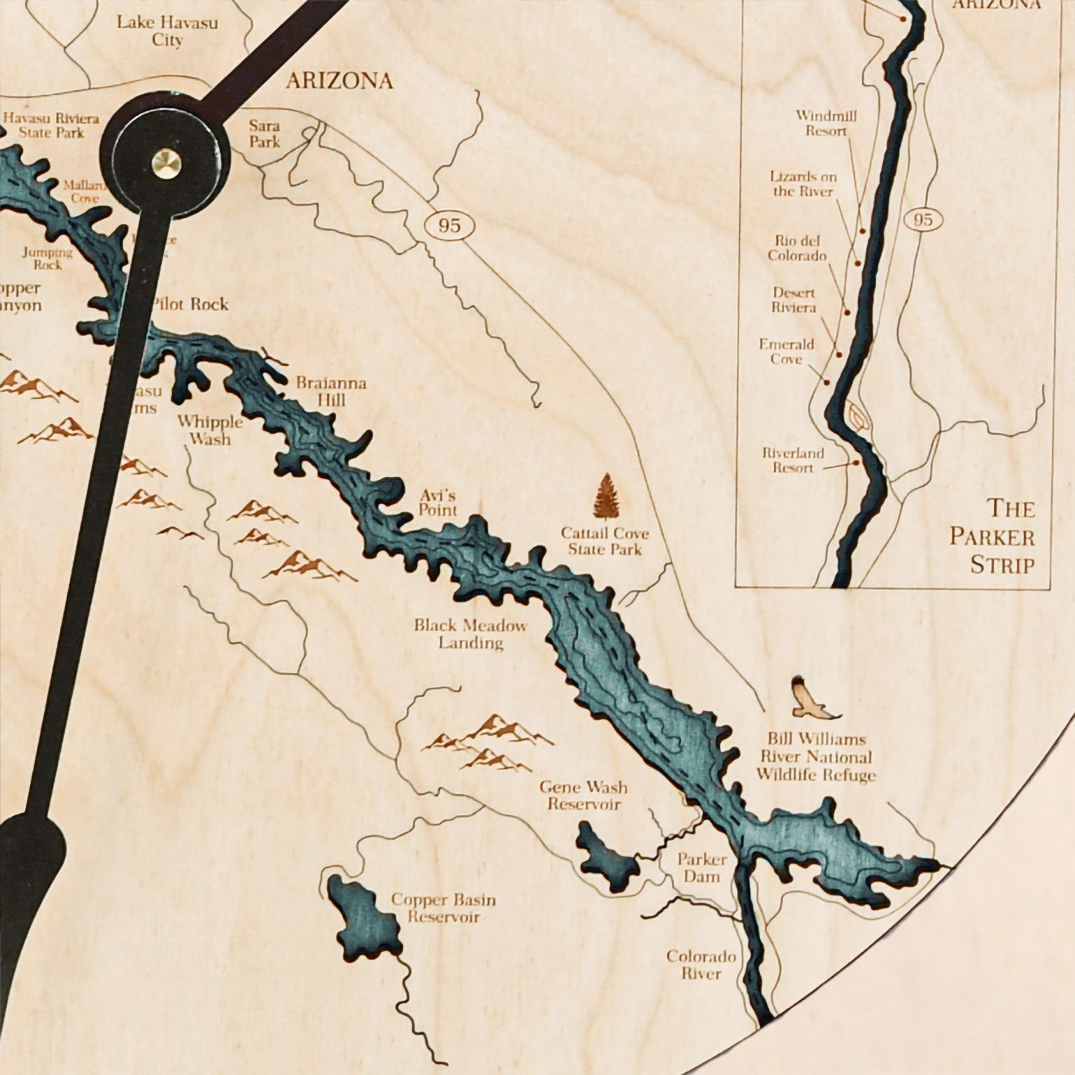 12" Lake Havasu Nautical Map Clock - Sea and Soul Charts