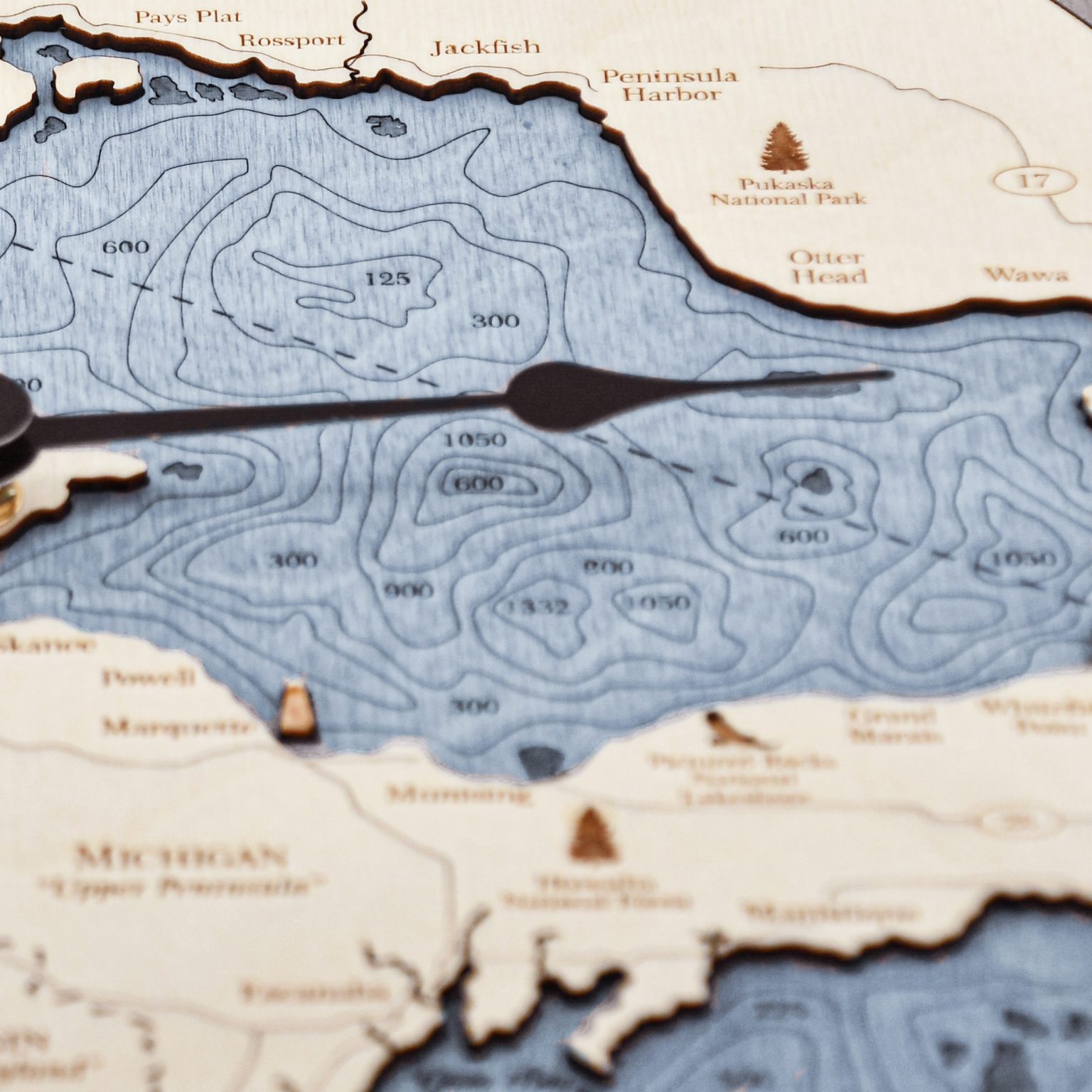 16" Lake Superior Nautical Map Clock - Sea and Soul Charts