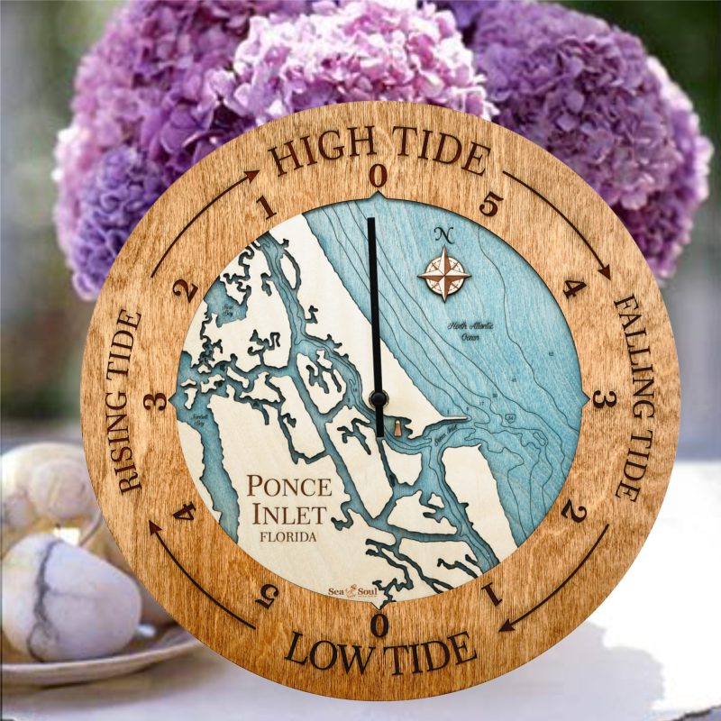 Ponce Inlet 16" Tide Clock - Sea and Soul Charts