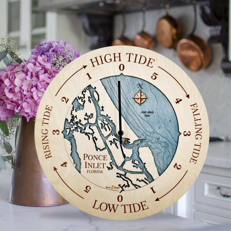 Ponce Inlet 16" Tide Clock - Sea and Soul Charts