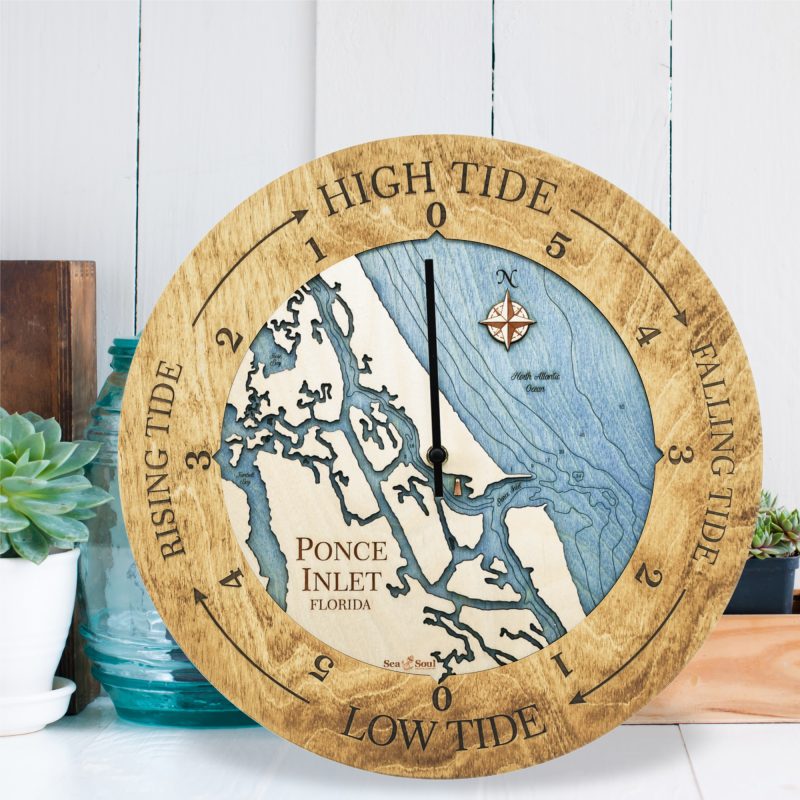 Ponce Inlet 16" Tide Clock - Sea and Soul Charts