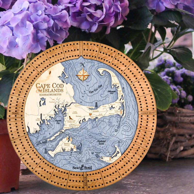 Cape Cod Custom Cribbage Board - Sea and Soul Charts