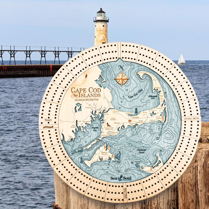 Cape Cod Custom Cribbage Board - Sea and Soul Charts