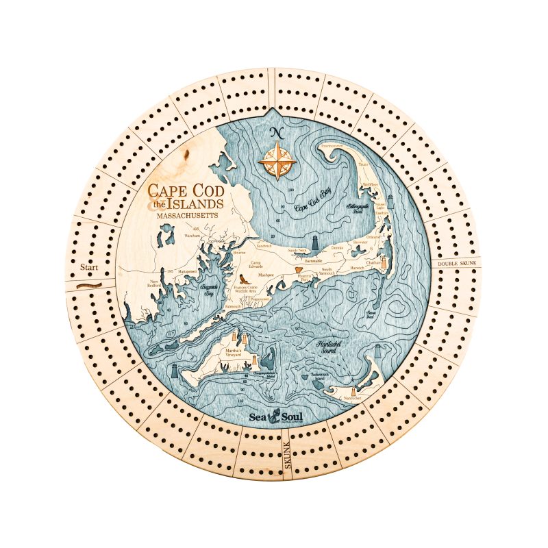 Cape Cod Custom Cribbage Board - Sea and Soul Charts