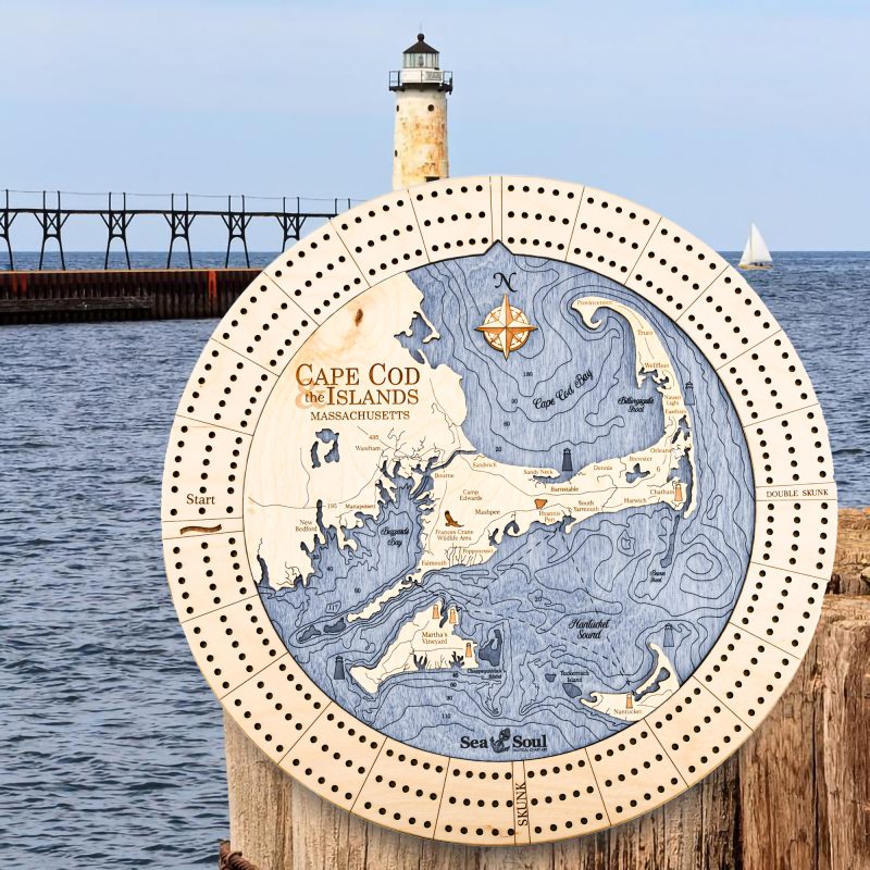 Cape Cod Custom Cribbage Board - Sea and Soul Charts