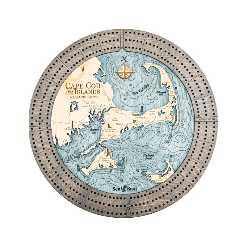 Cape Cod Custom Cribbage Board - Sea and Soul Charts