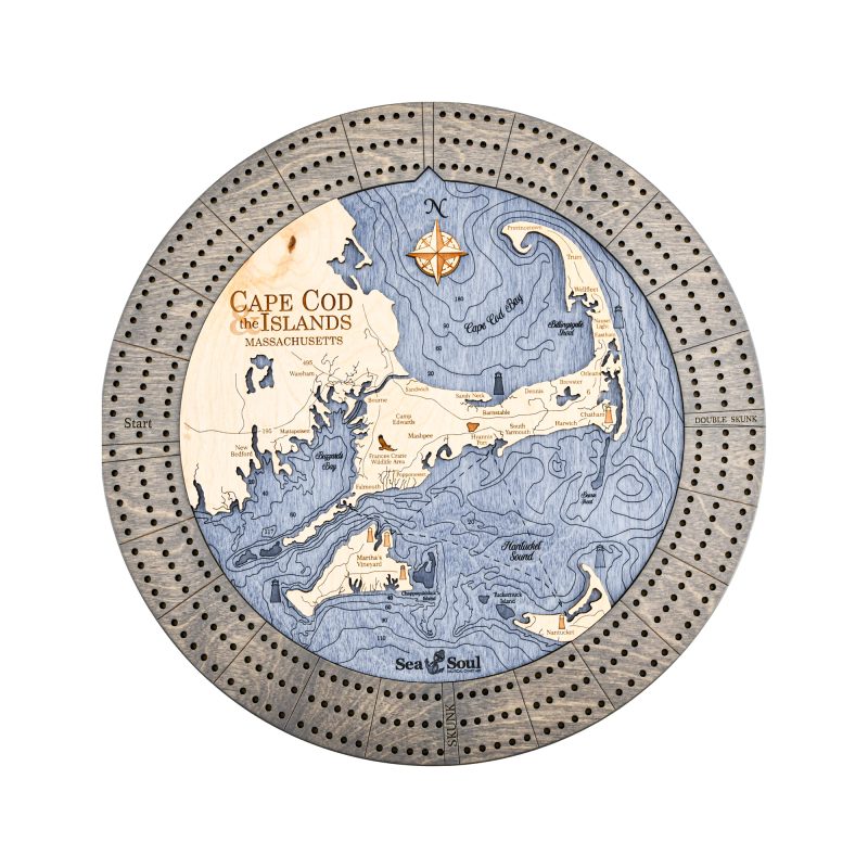 Cape Cod Custom Cribbage Board - Sea and Soul Charts