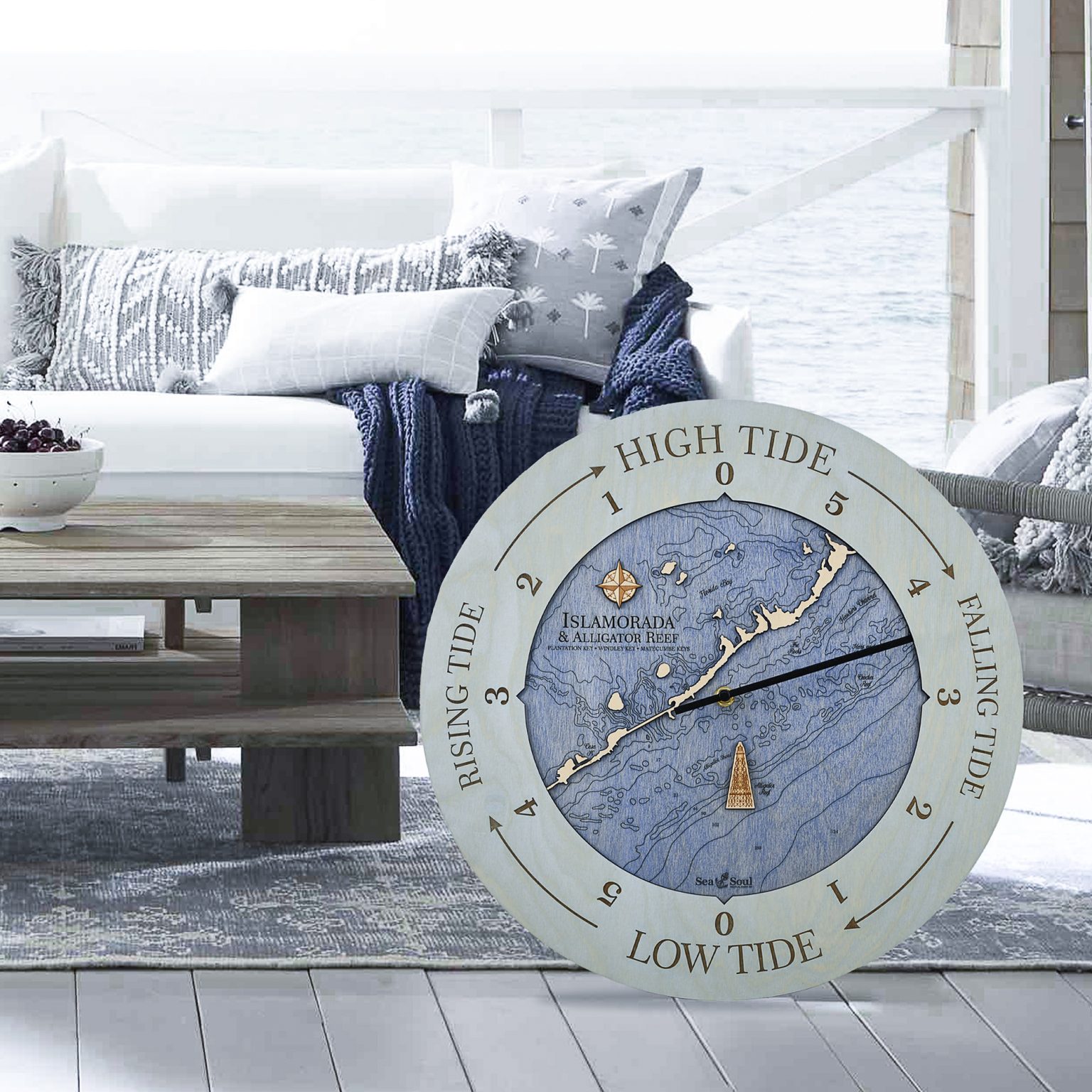 Islamorada 16" Tide Clock - Sea and Soul Charts