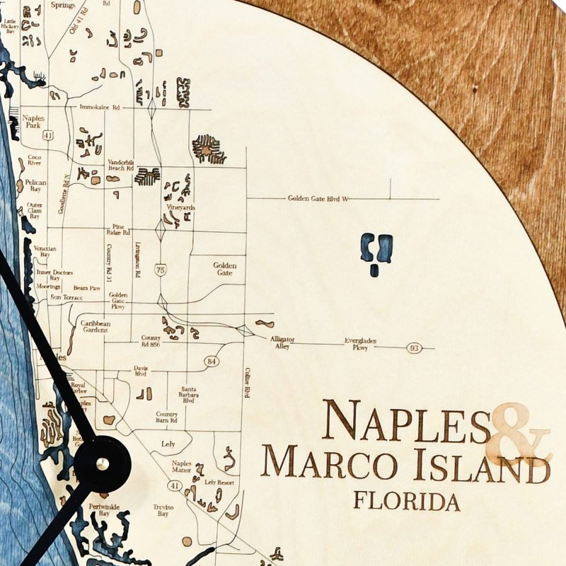 12" Naples & Marco Island Nautical Map Clock - Sea and Soul Charts